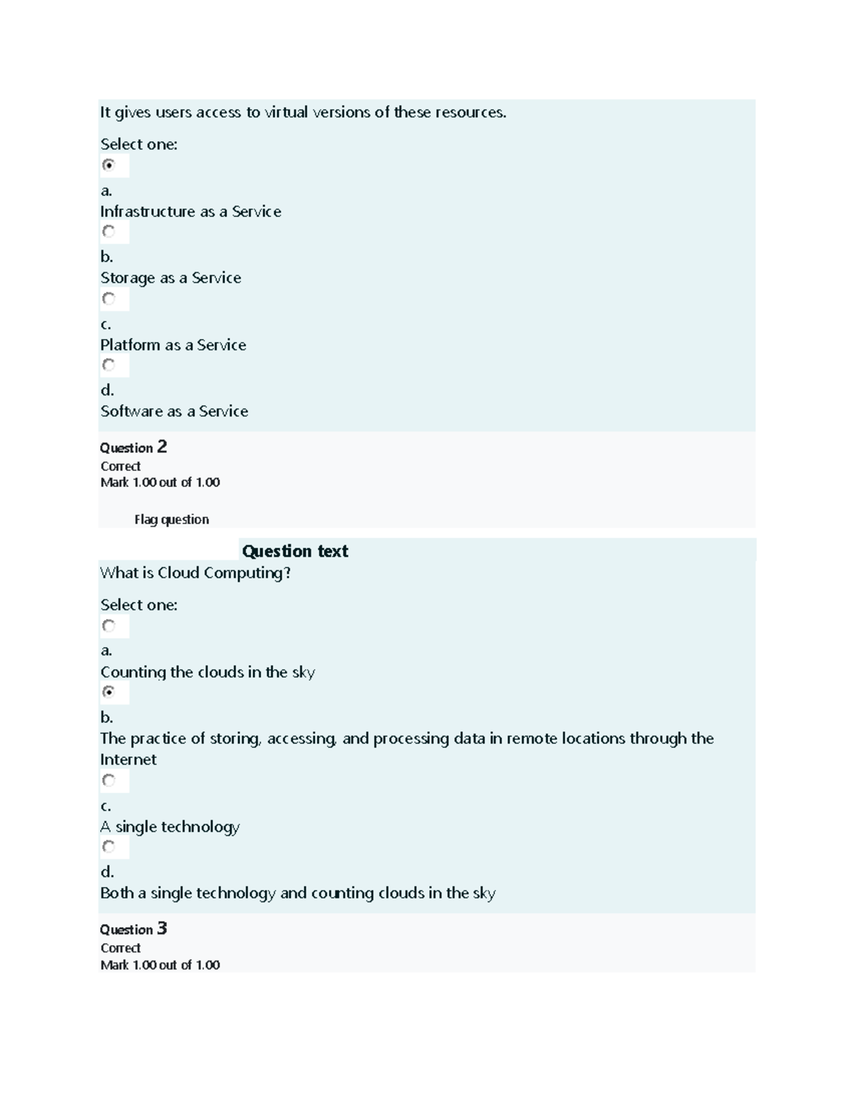 Cloud Computing Trends Quiz 2 - Studocu