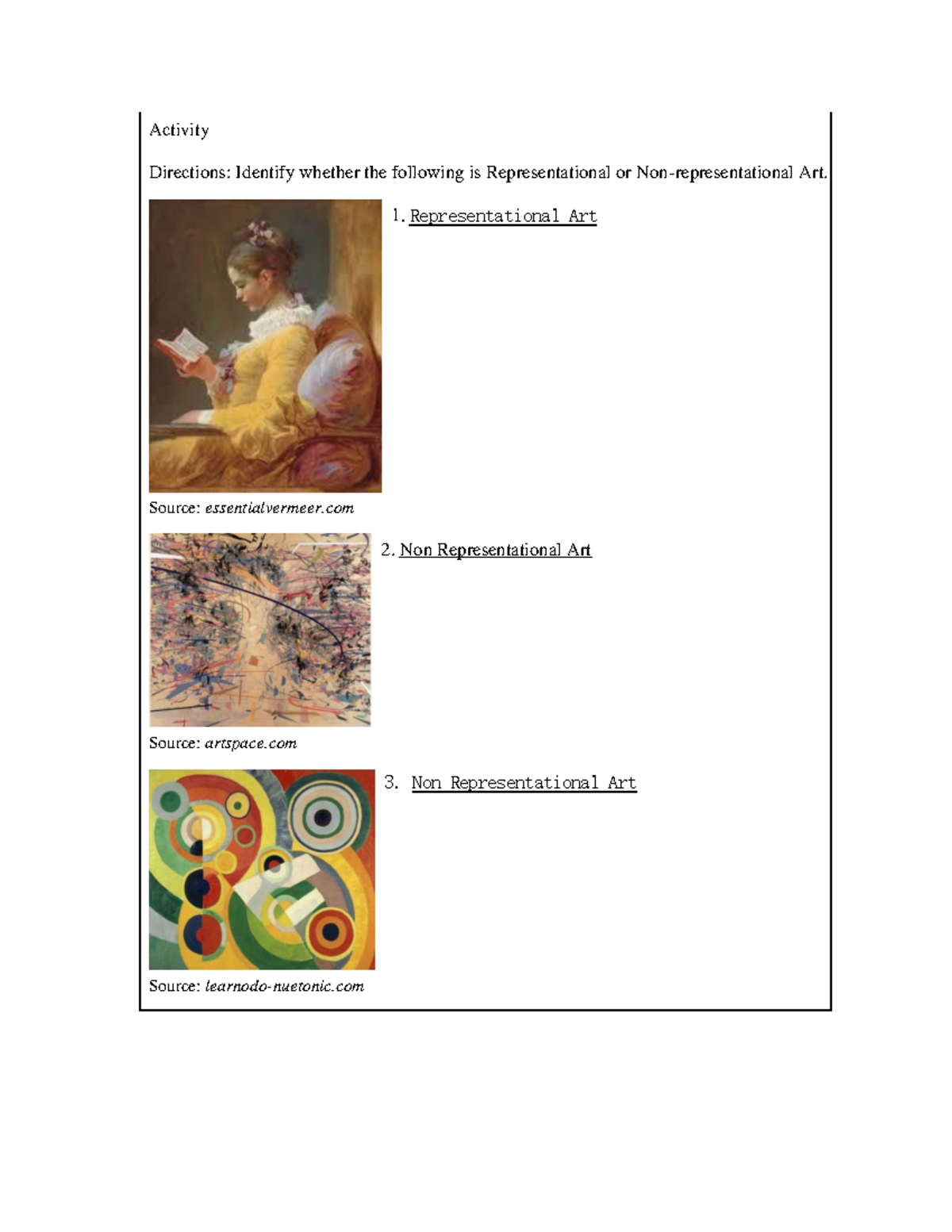 Asynchronous Activity - Activity Directions: Identify whether the ...