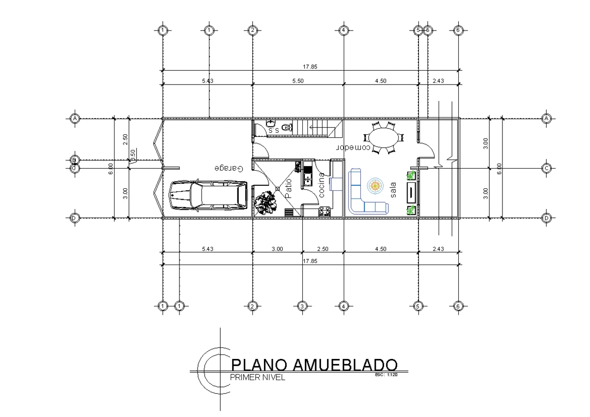 Plano Machote Primer - Arquitectura - Diseño Arquitectonico - A CB D D ...