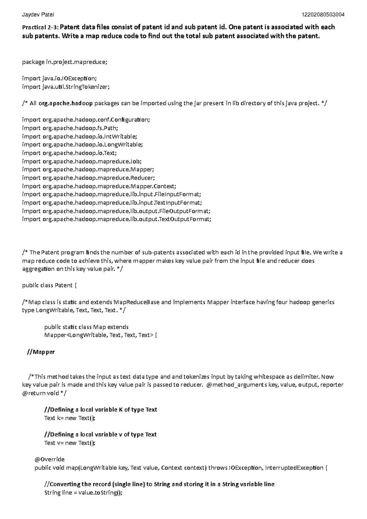 Practical 2c - Practical 2-3: Patent data files consist of patent id ...
