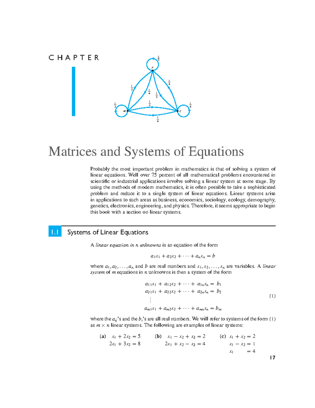 Chapter 1: Matrices and Systems of Equations - M01_LEON2218 Final Exam ...