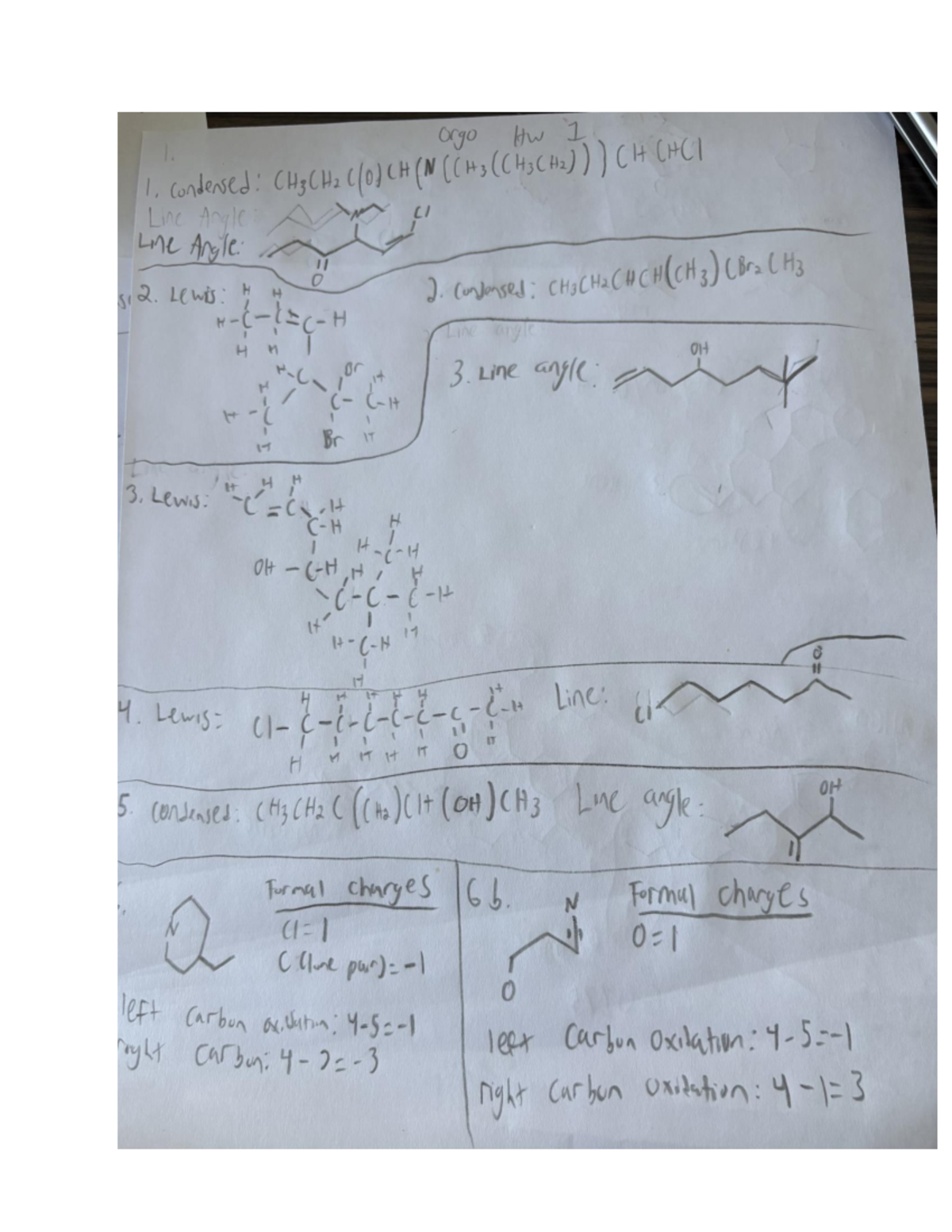 Orgo HW 1: Condensed Structures and Lewis Diagrams - Studocu