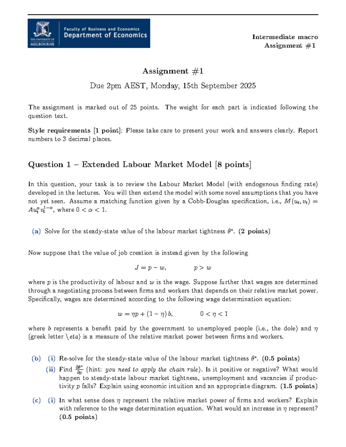 ECON2000: Intermediate Macro Assignment 1 - Labour Market & Inflation Analysis - Studocu