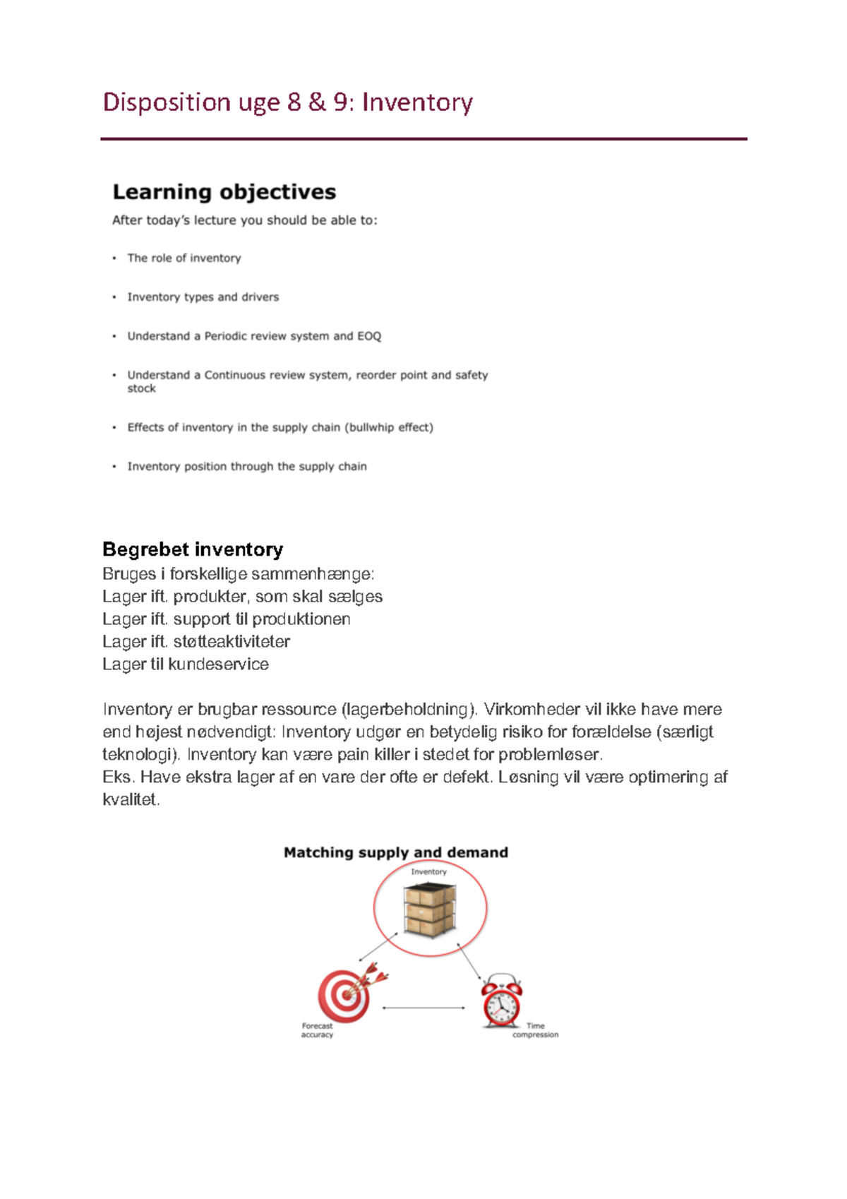 Disposition uge 8 & 9 Inventory PDF - Disposition uge 8 & 9: Inventory ...