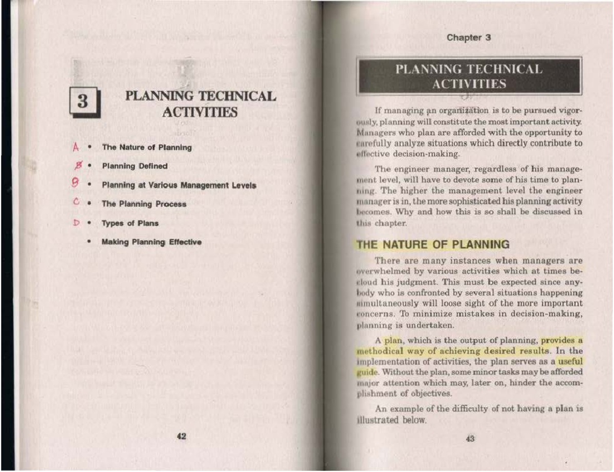 Chapter 3 Engineering Management: The Nature and Process of Planning ...