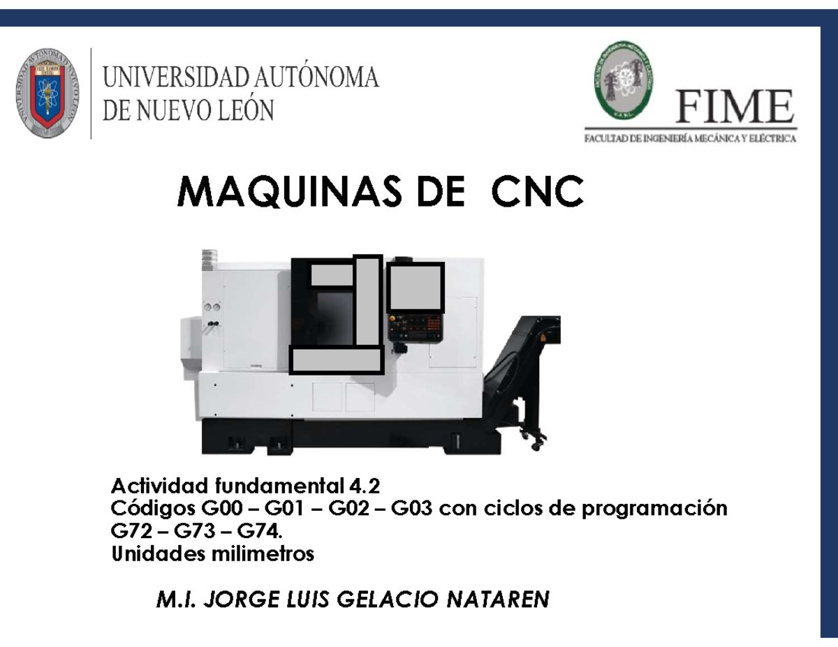 A4.2 Programación para Torno CNC Emco 342: Actividades y Códigos G ...