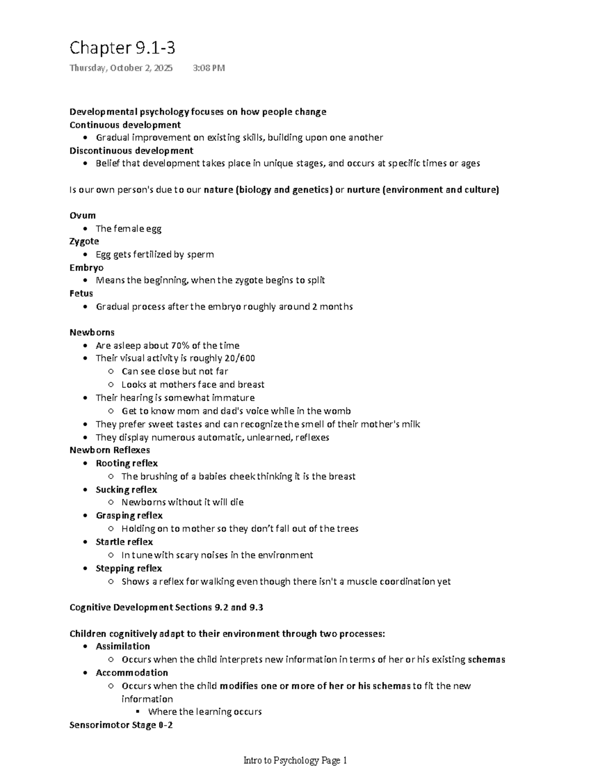 Psychology 101: Developmental Stages, Theories & Key Insights - Studocu