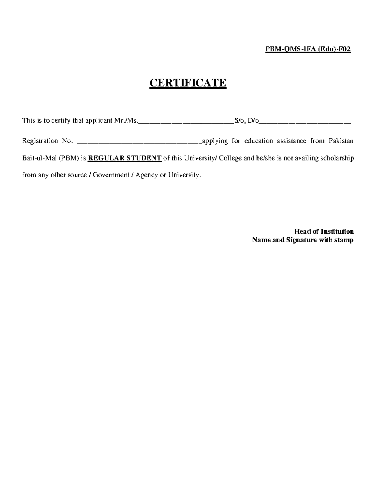 Educertificate - Medical - medical course - PBM-QMS-IFA (Edu)-F ...