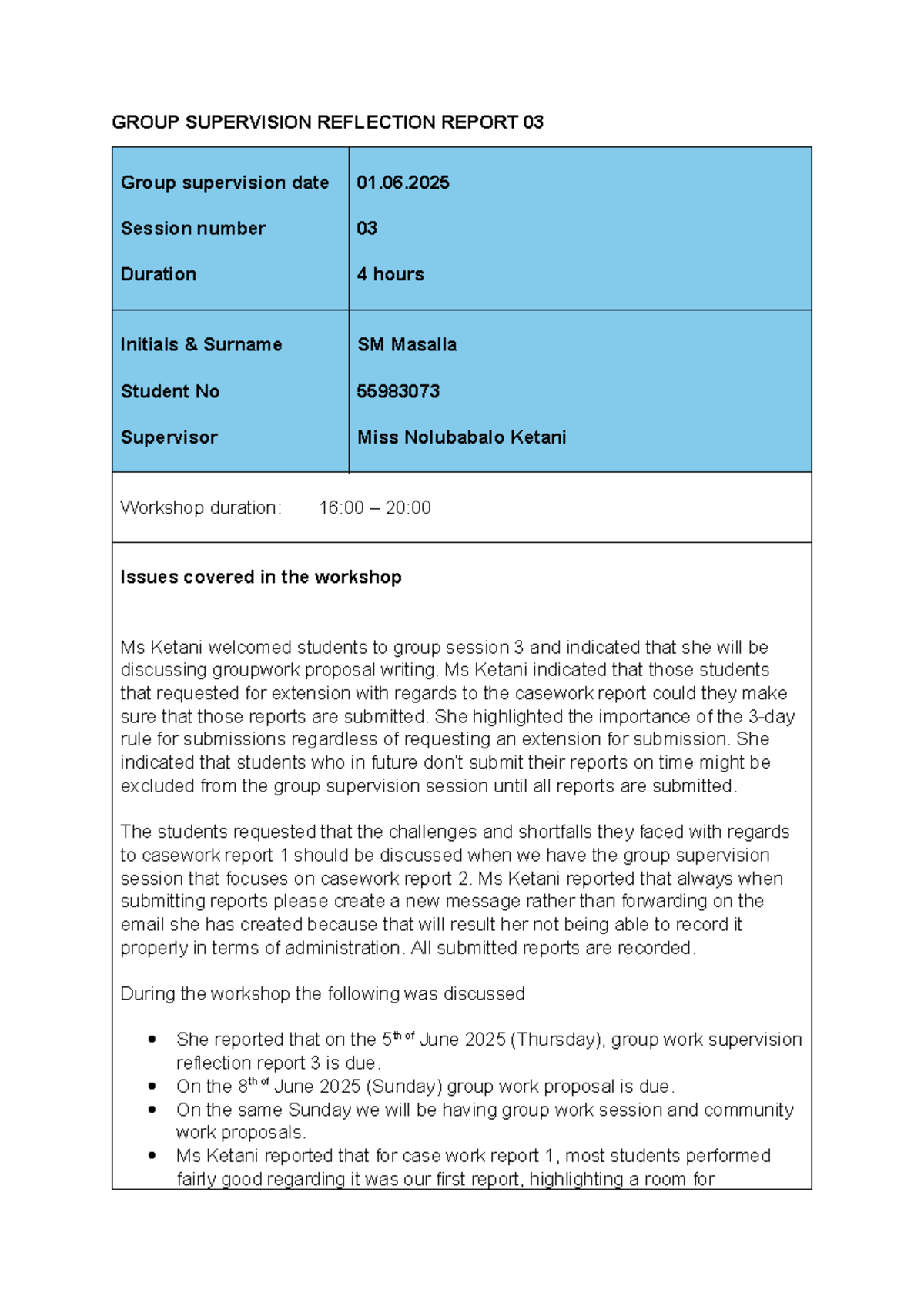 Group Supervision Reflection Report 03 - Workshop Insights & Proposals ...