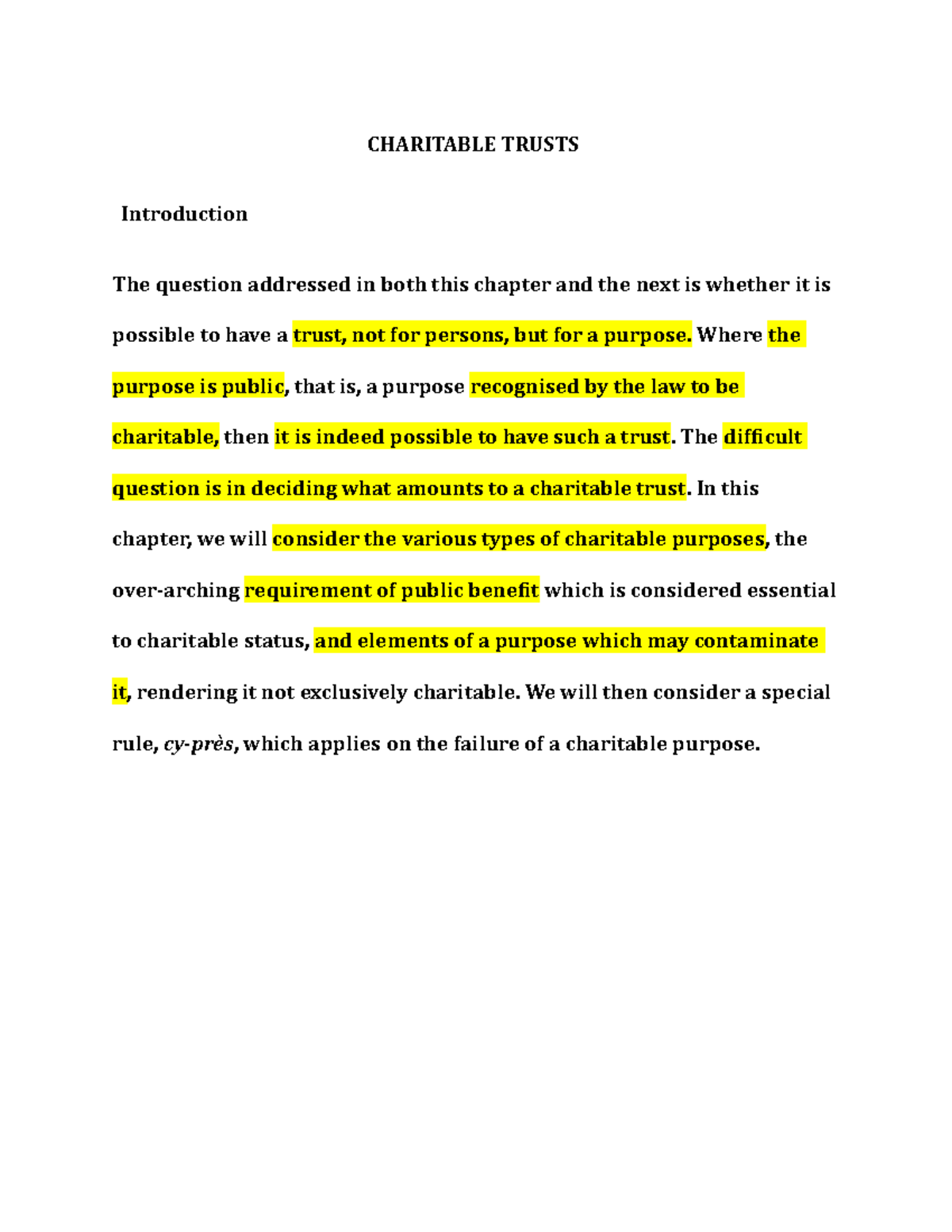 Charitable Trusts: Key Concepts and Principles Explained - Studocu