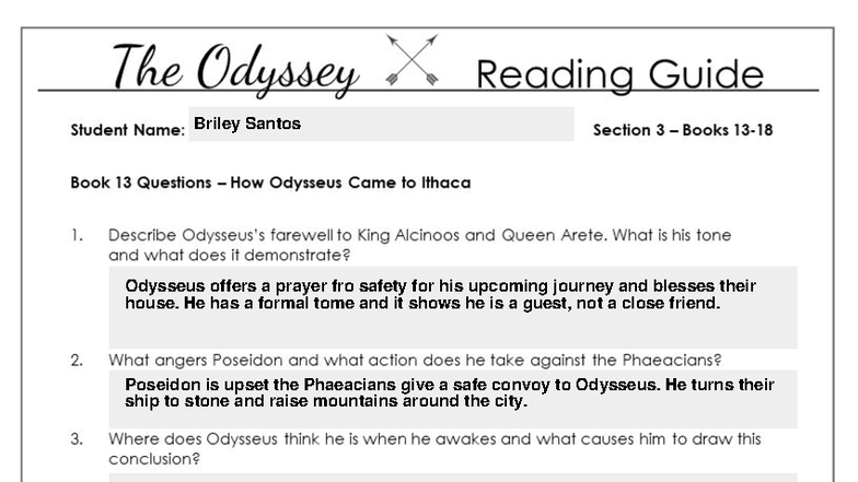 The Odyssey Reading Guide: Insights on Books 13-18 Analysis - Studocu