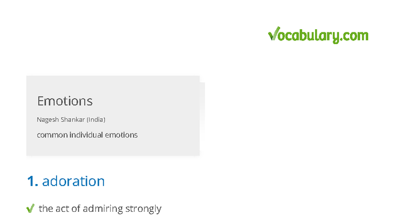 Emotions Vocabulary List - Common Individual Emotions - Studocu