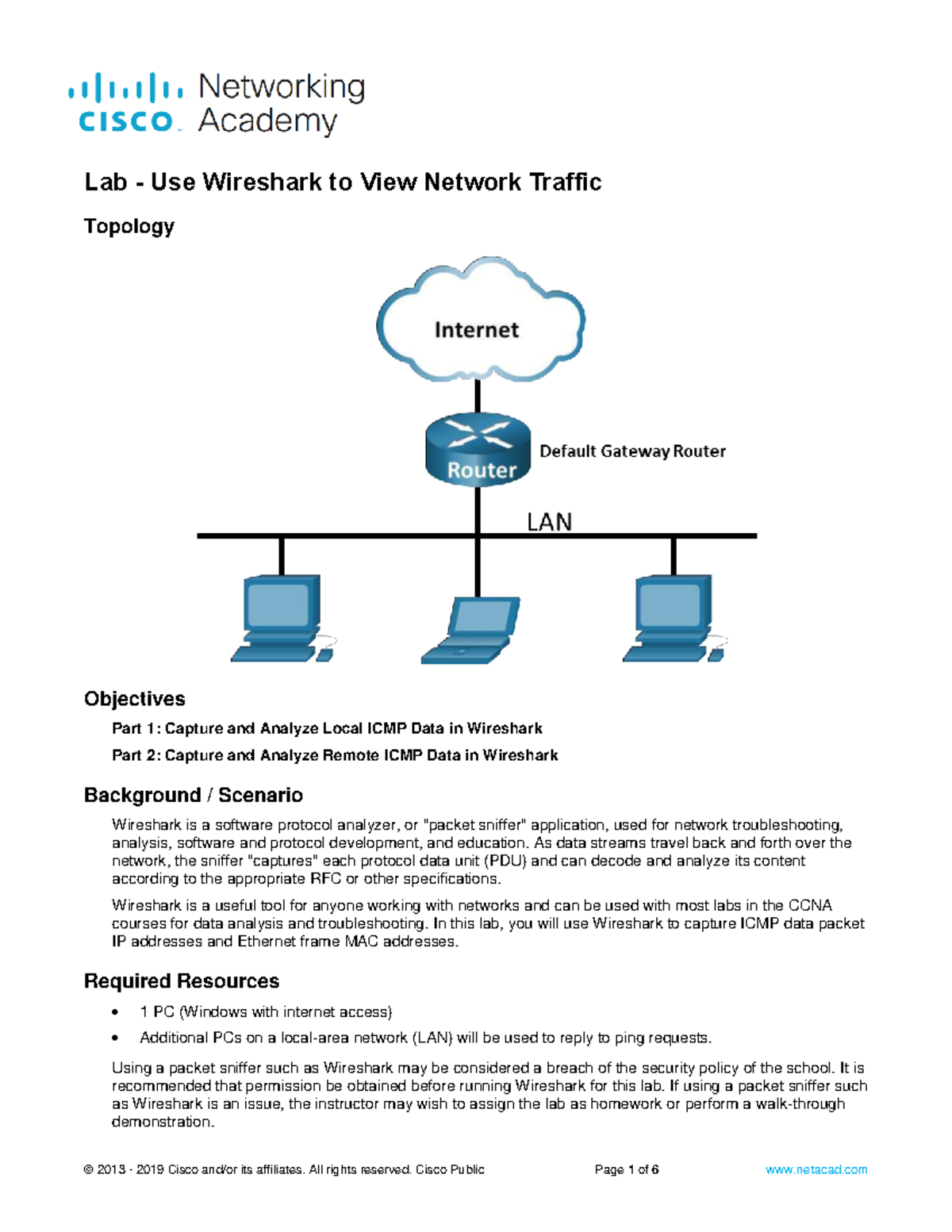 Lab 3: Analyzing ICMP Data with Wireshark - Local & Remote Traffic - Studocu