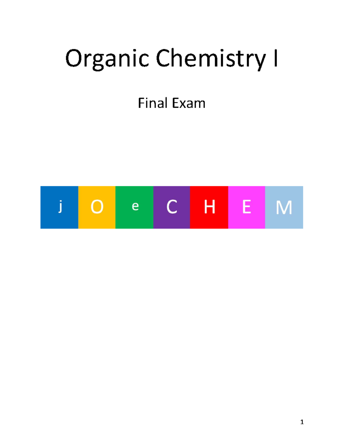 OChem I Final Exam - Practice Problems and Reaction Mechanisms - Studocu