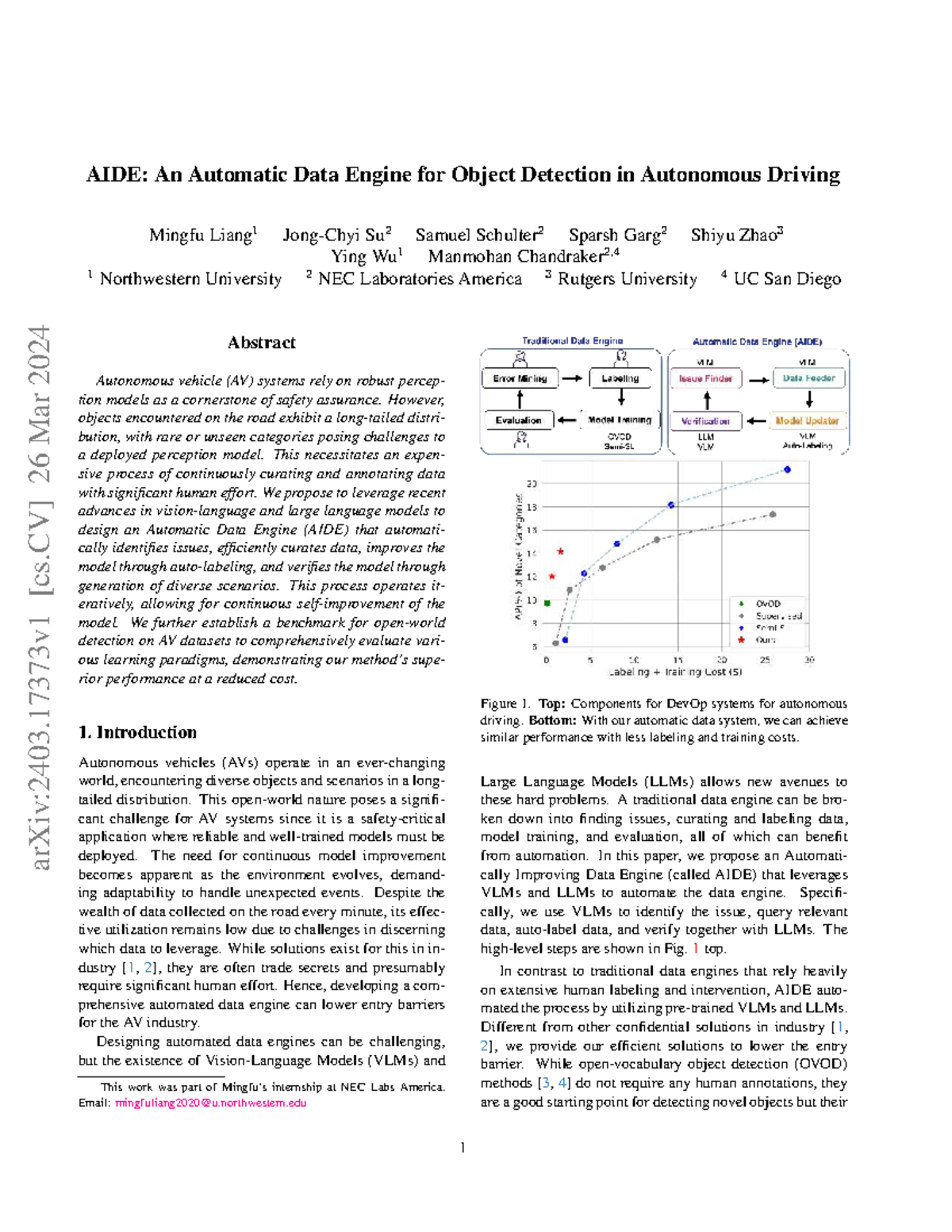 AIDE: Automatic Data Engine for Object Detection in AVs (2403) - Studocu