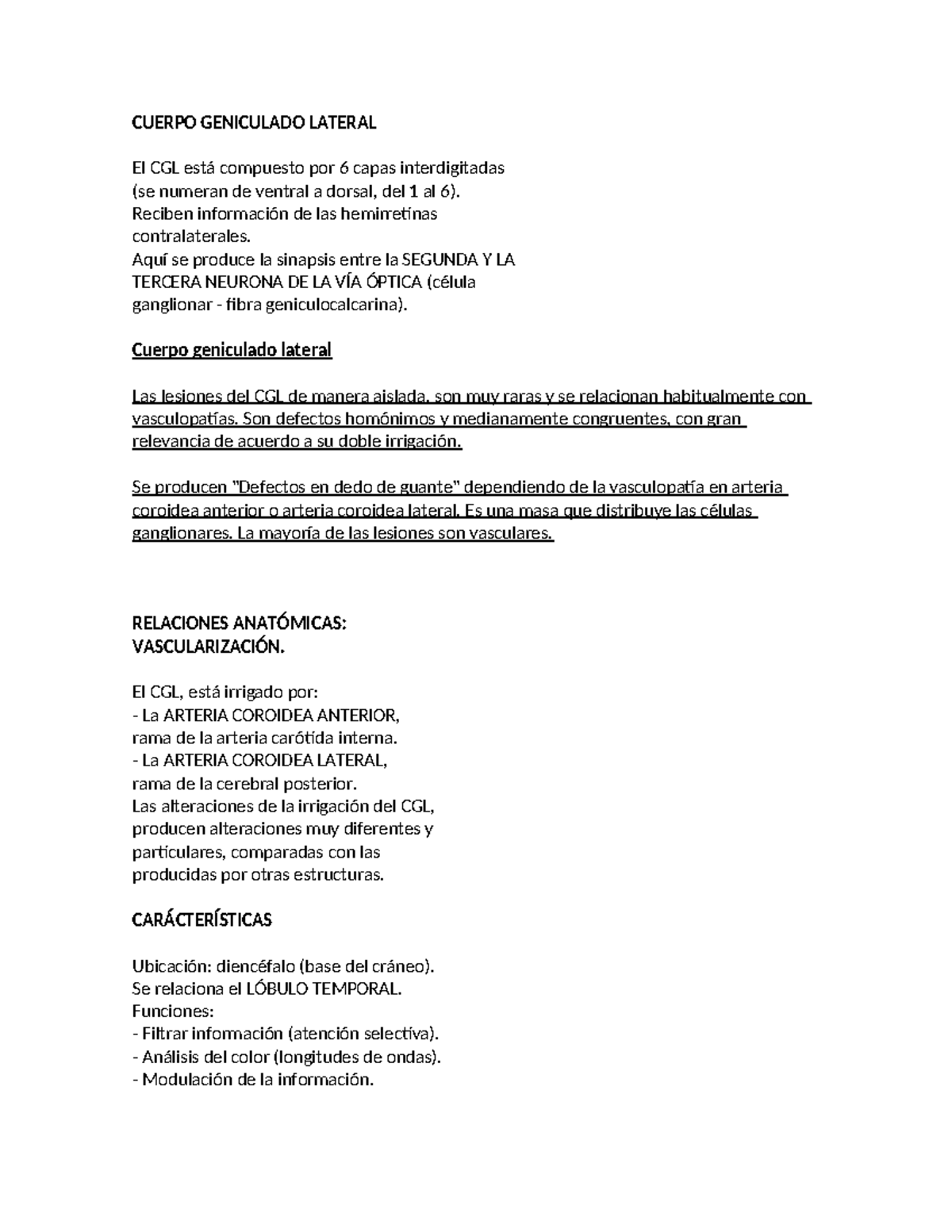 Cuerpo Geniculado Lateral: Estructura, Función y Patologías Vasculares ...