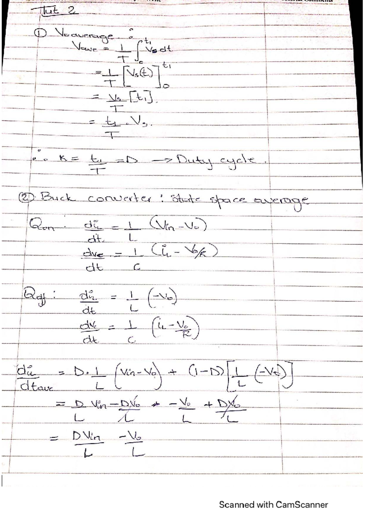 Tutorial 2 Memo: Analysis of Buck Converter and Duty Cycle - Studocu