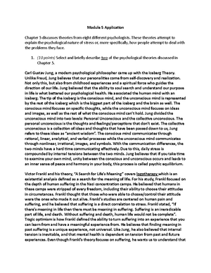 Stress and theory (module 1) - Module 1 Application - 20 points Chapter 1: The Nature of Stress ...