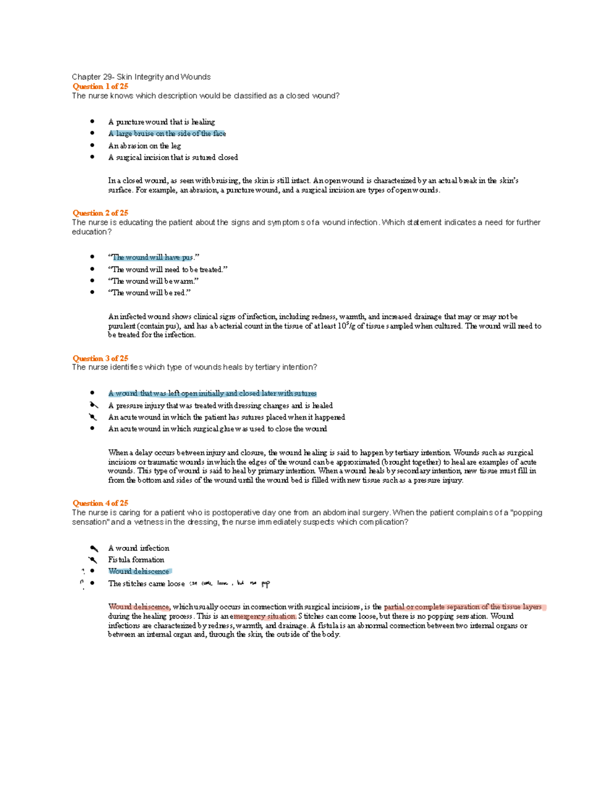 Chapter 29: Skin Integrity and Wound Care Study Guide - Studocu