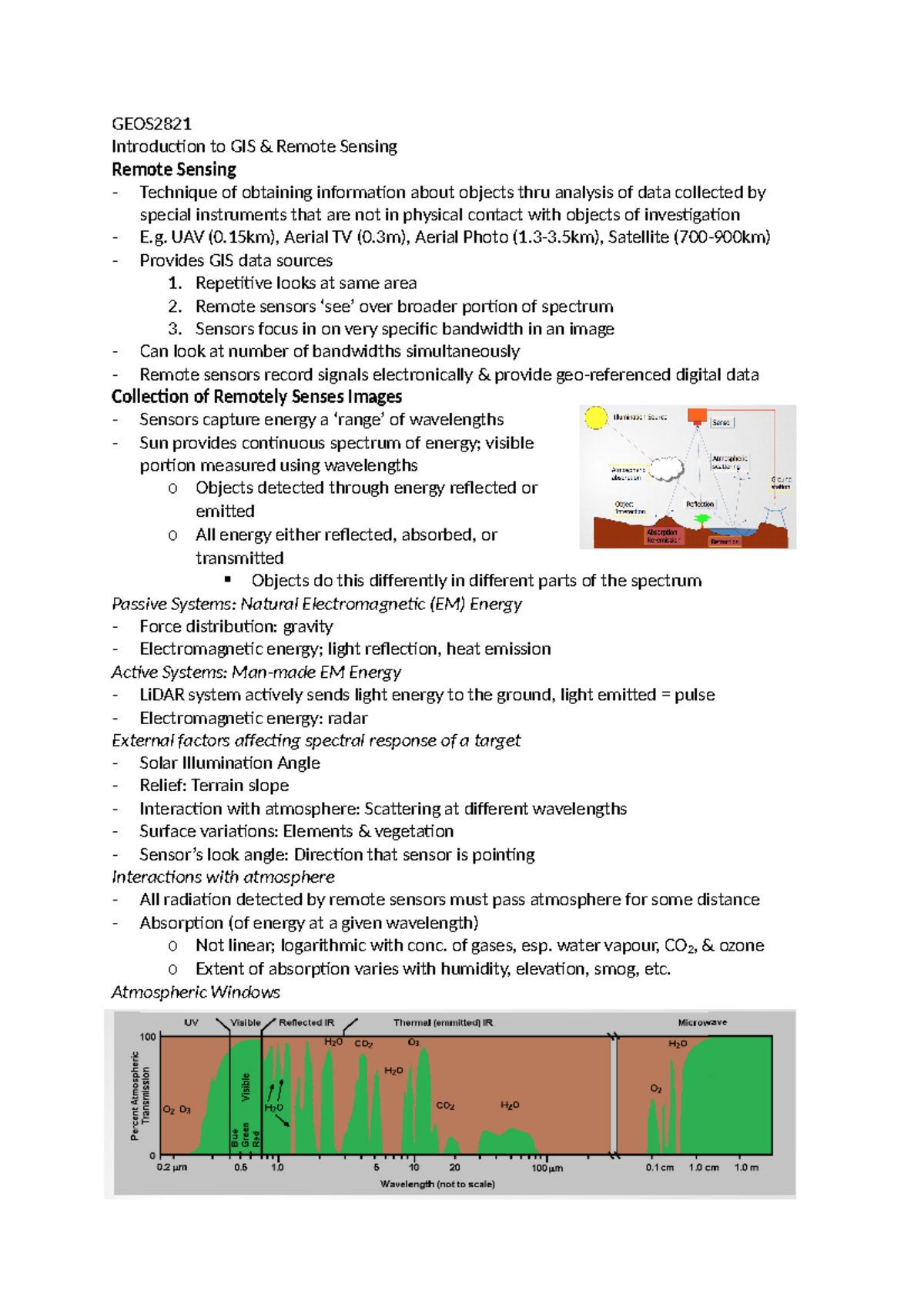 GEOS2821 revision - GEOS Introduction to GIS & Remote Sensing Remote ...