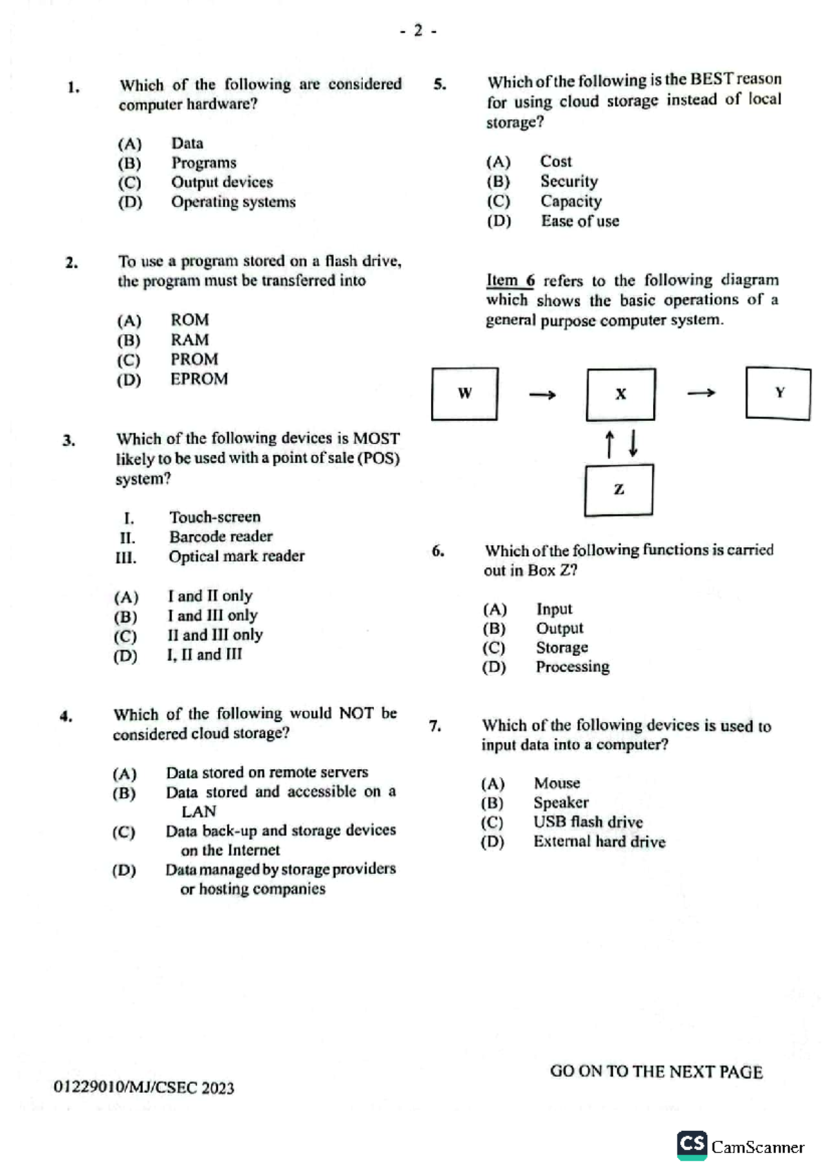CSEC Info Tech 2023 Paper 1 Study Guide - Studocu