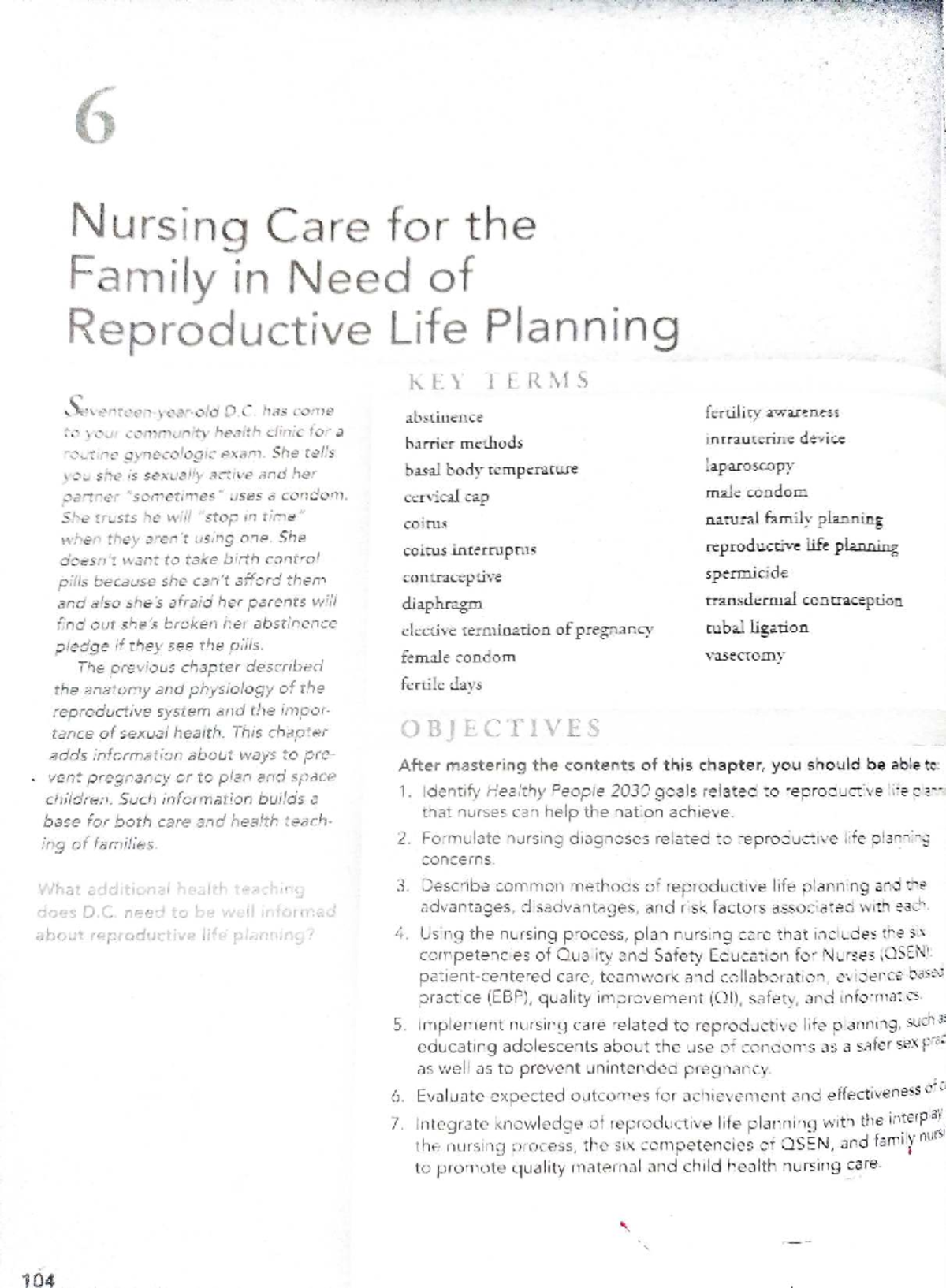 Final Exam Review Notes for Nursing Care in Reproductive Life Planning ...