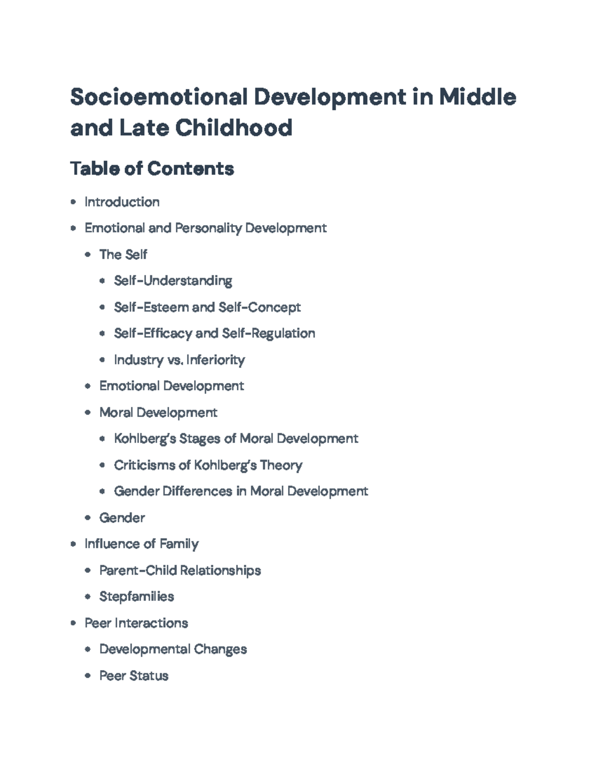 Understanding Socioemotional Development in Middle and Late Childhood ...