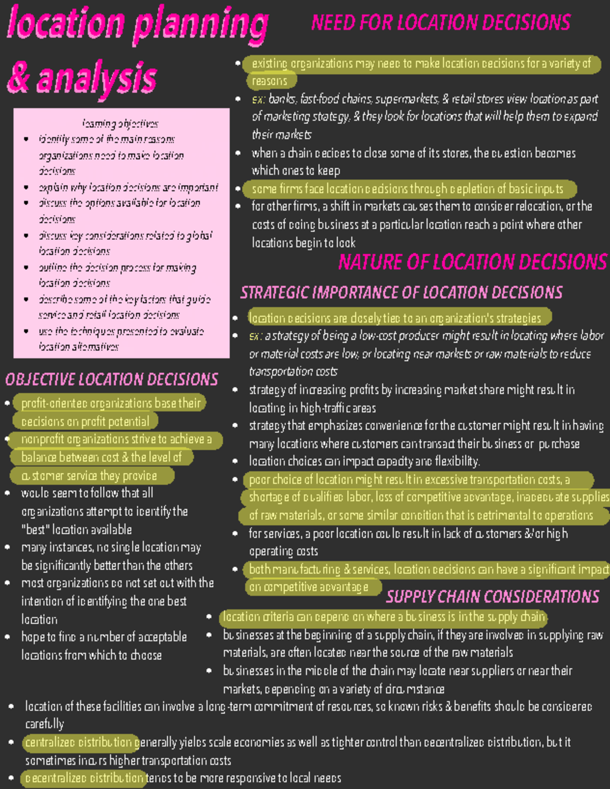 Location Planning & Analysis: Key Factors & Decision Strategies - Studocu