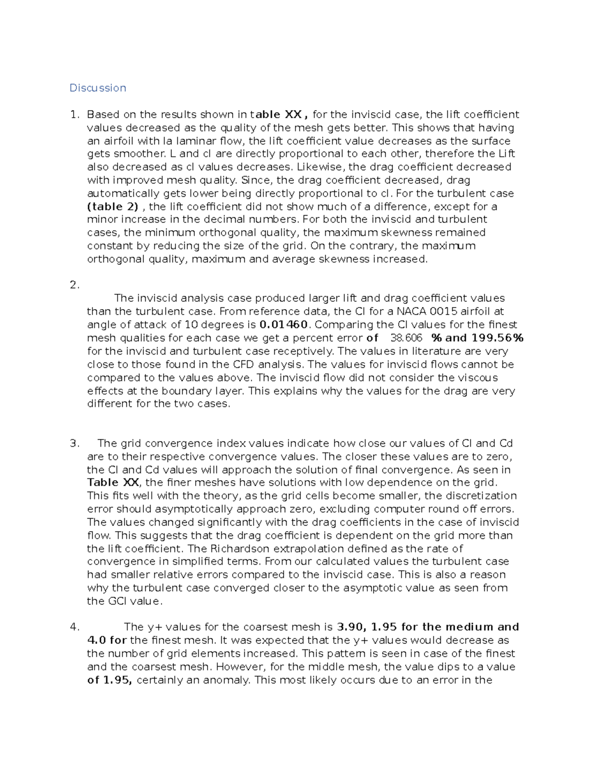 Lab 4: Analysis of Lift and Drag Coefficients with Mesh Quality - Studocu