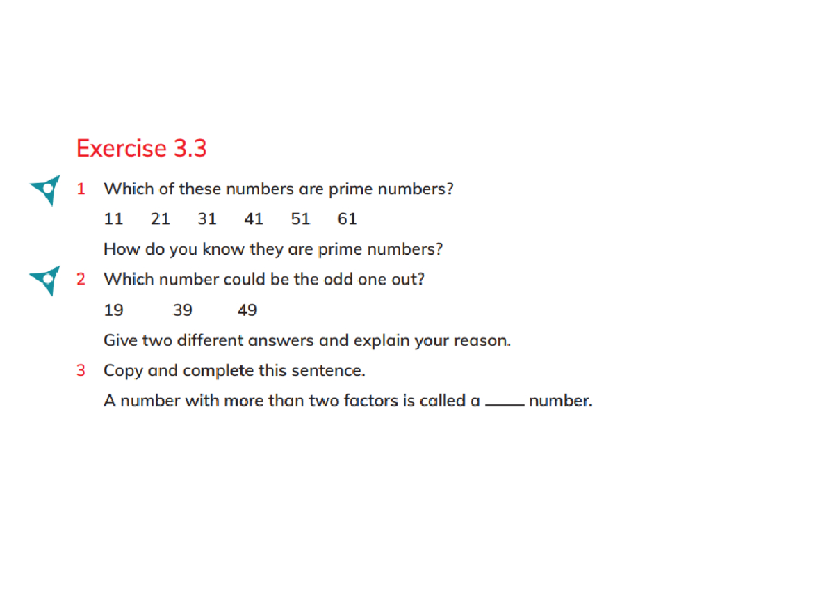 Prime and Composite Numbers: Exercise 3.3 Analysis - Studocu
