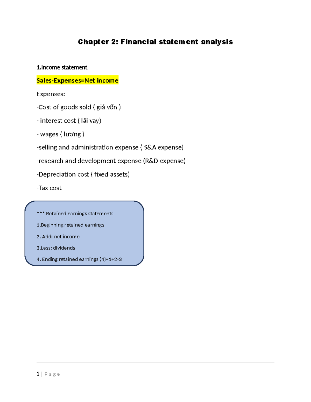 Chapter 2: Financial Statement Analysis - Bài Tập Nhóm Kinh Tế - Studocu