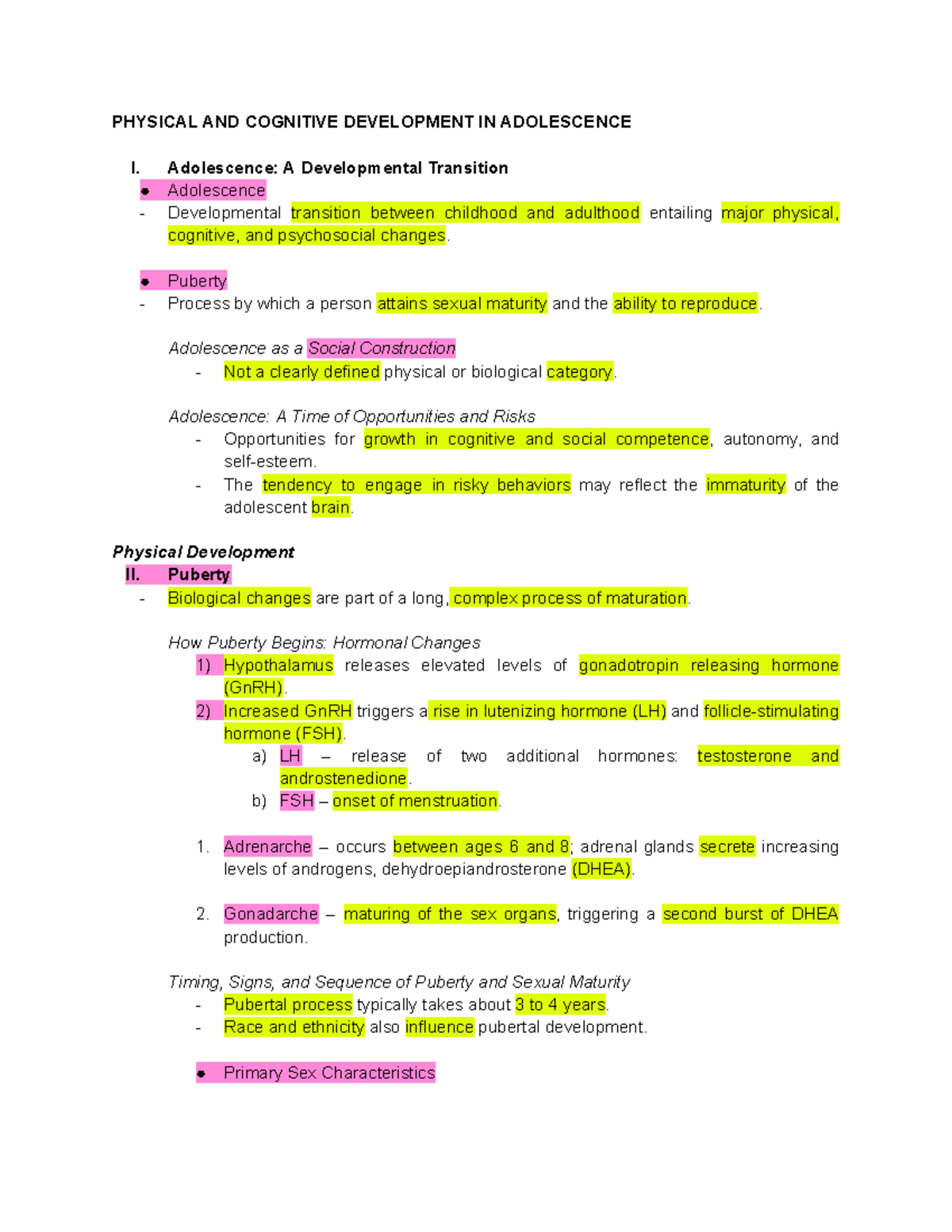 Papalia & Martorell Dev Psych Ch11 Notes - PHYSICAL AND COGNITIVE ...