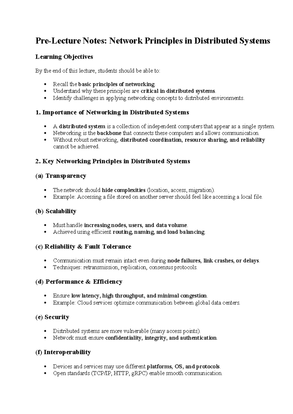 L8 Pre - Network Principles in Distributed Systems Lecture Notes - Studocu