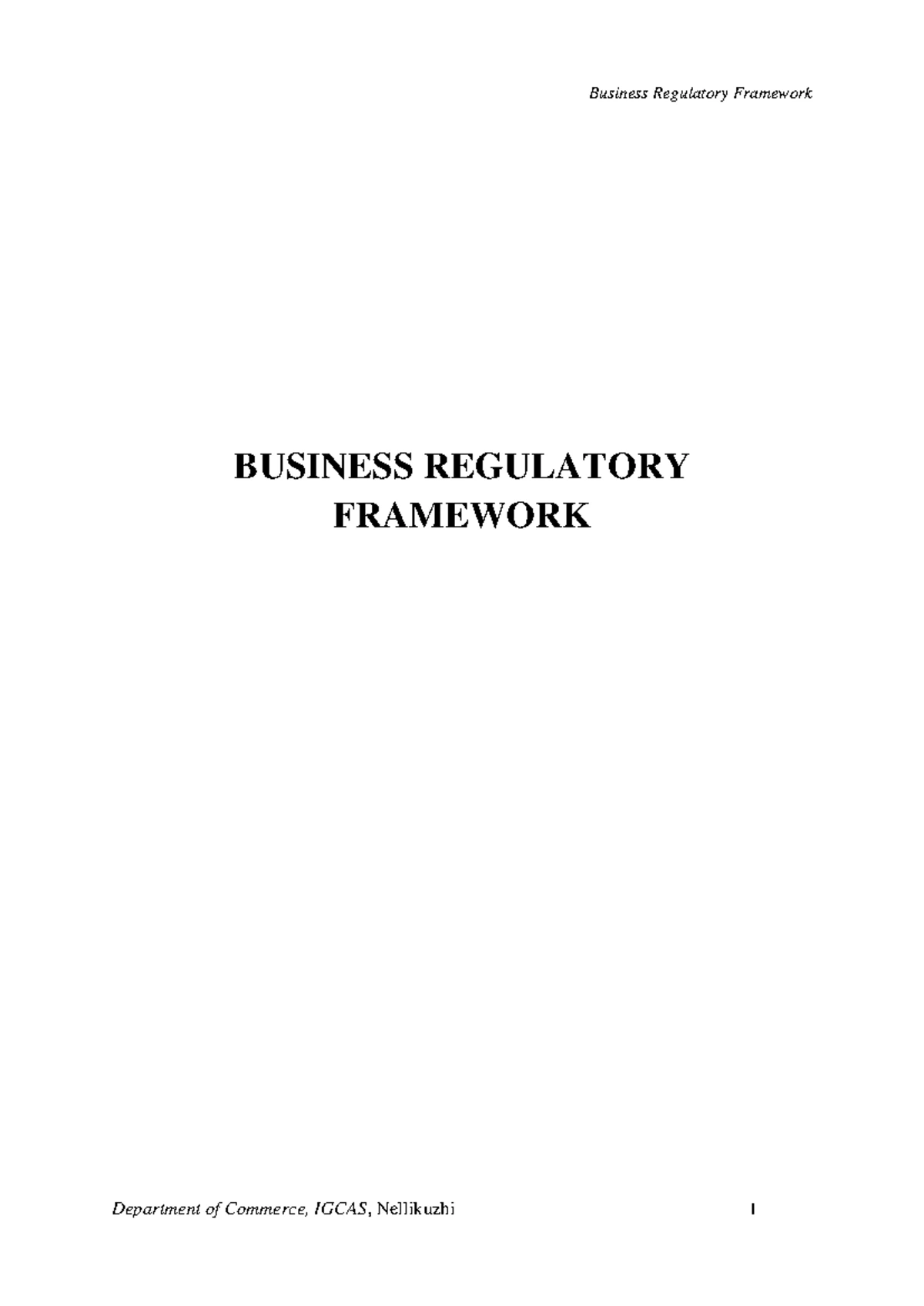 BRF question bank - Brf - B 2ND SEMESTER BUSINESS REGULATORY FRAMEWORK Question Bank MODULE 1 ...