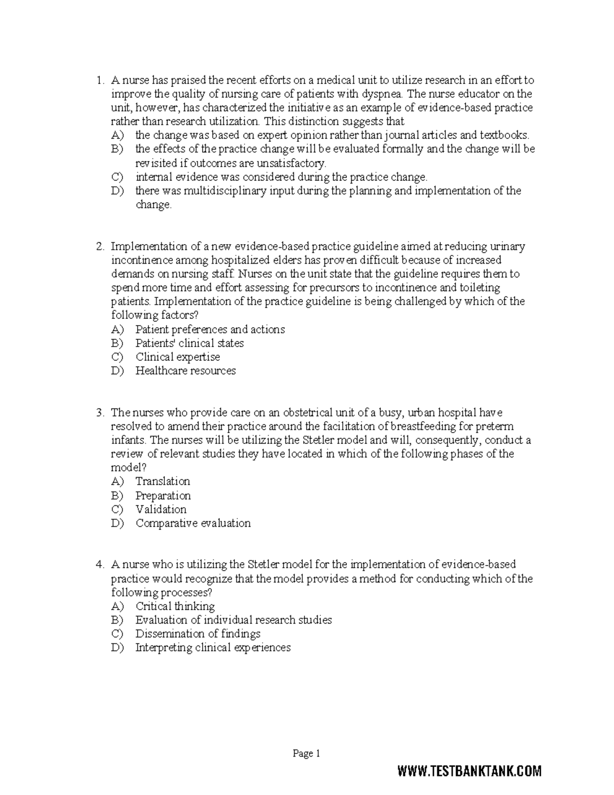 Chapter 14 Models To Guide Implementation Of Evidence Based Practice