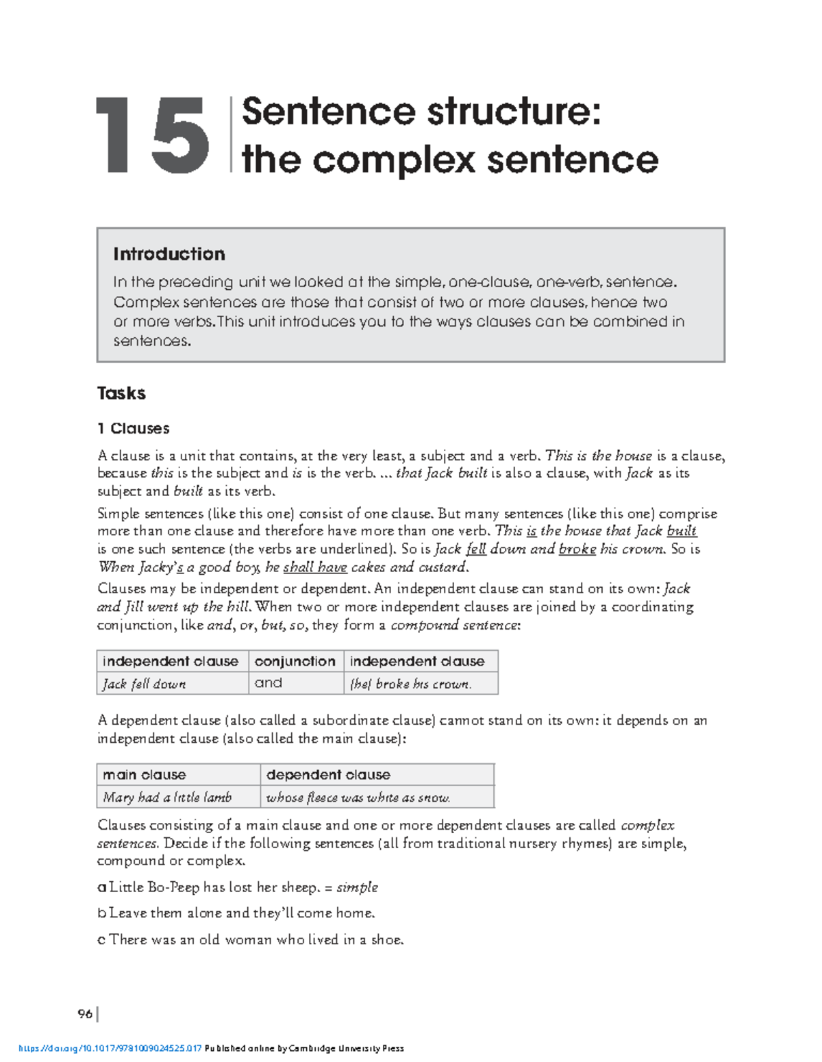 15 Sentence Structure: Understanding Complex Sentences - Studocu
