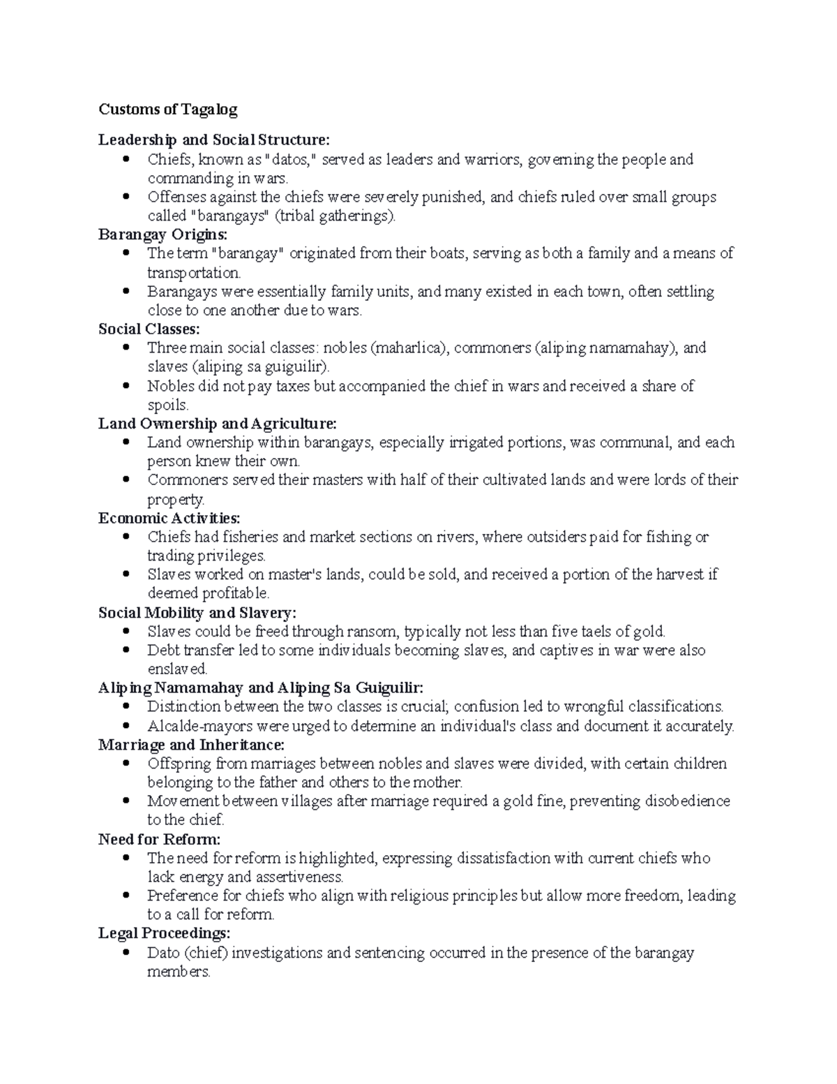 Tagalog Customs: Leadership, Social Structure, and Beliefs Overview ...