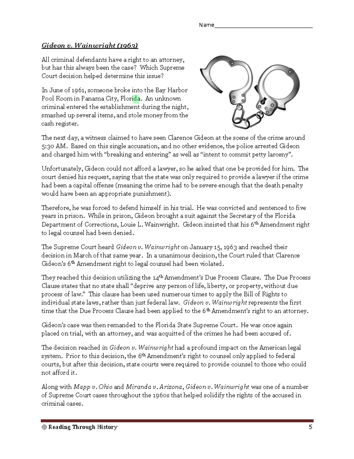 Kami Export - Shyanna Mc Teer - Gideon Worksheets - © Reading Through ...