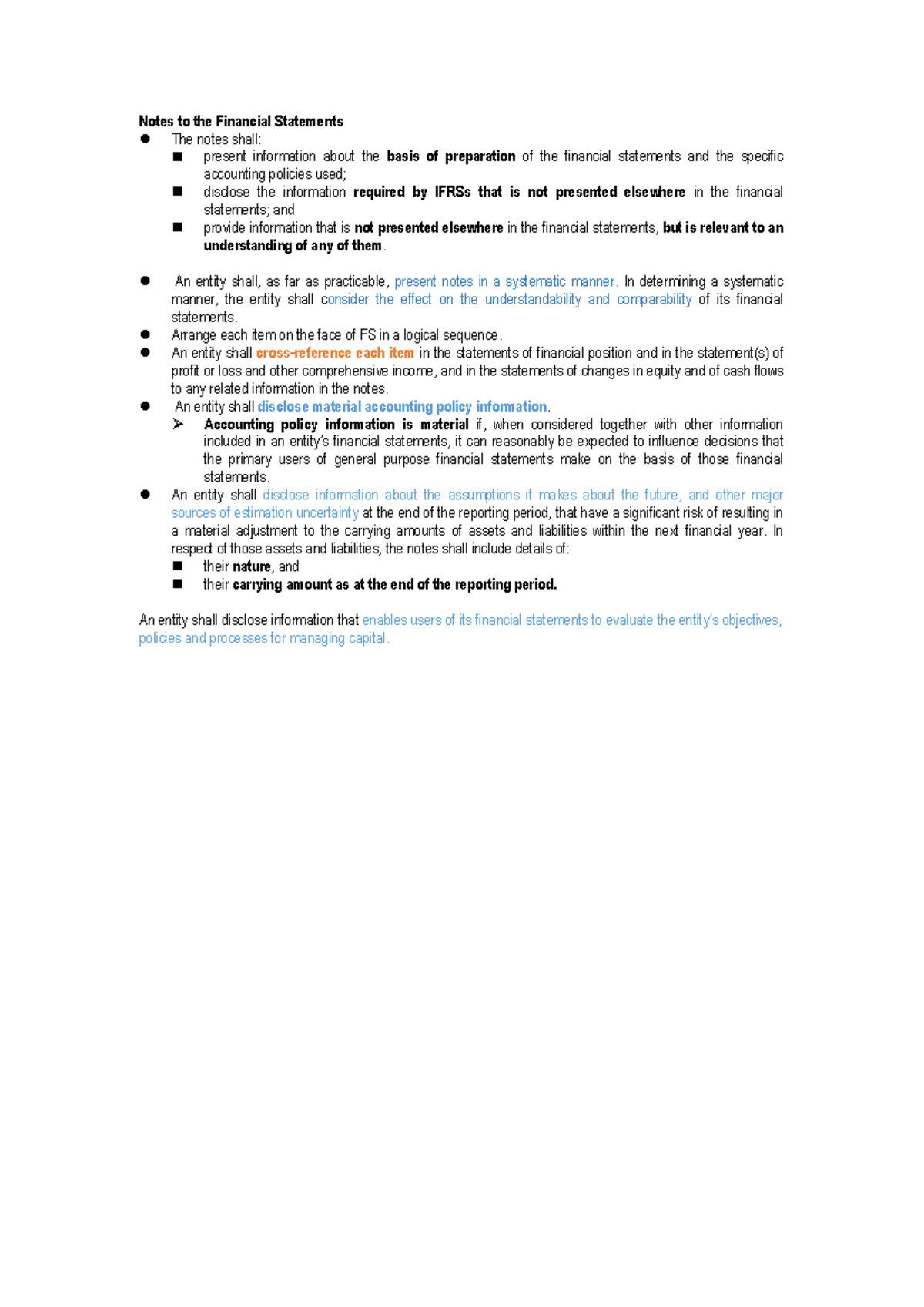 Notes to Financial Statements (FS) - SDD - Studocu