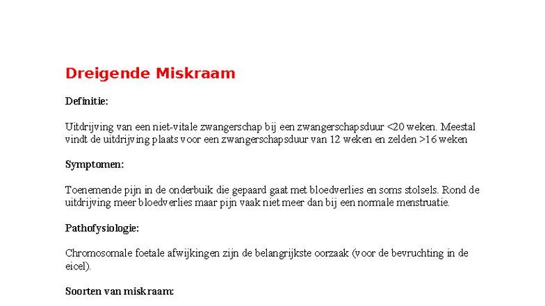 Dreigende Miskraam en Bloedverlies tijdens de Zwangerschap: Definitie ...