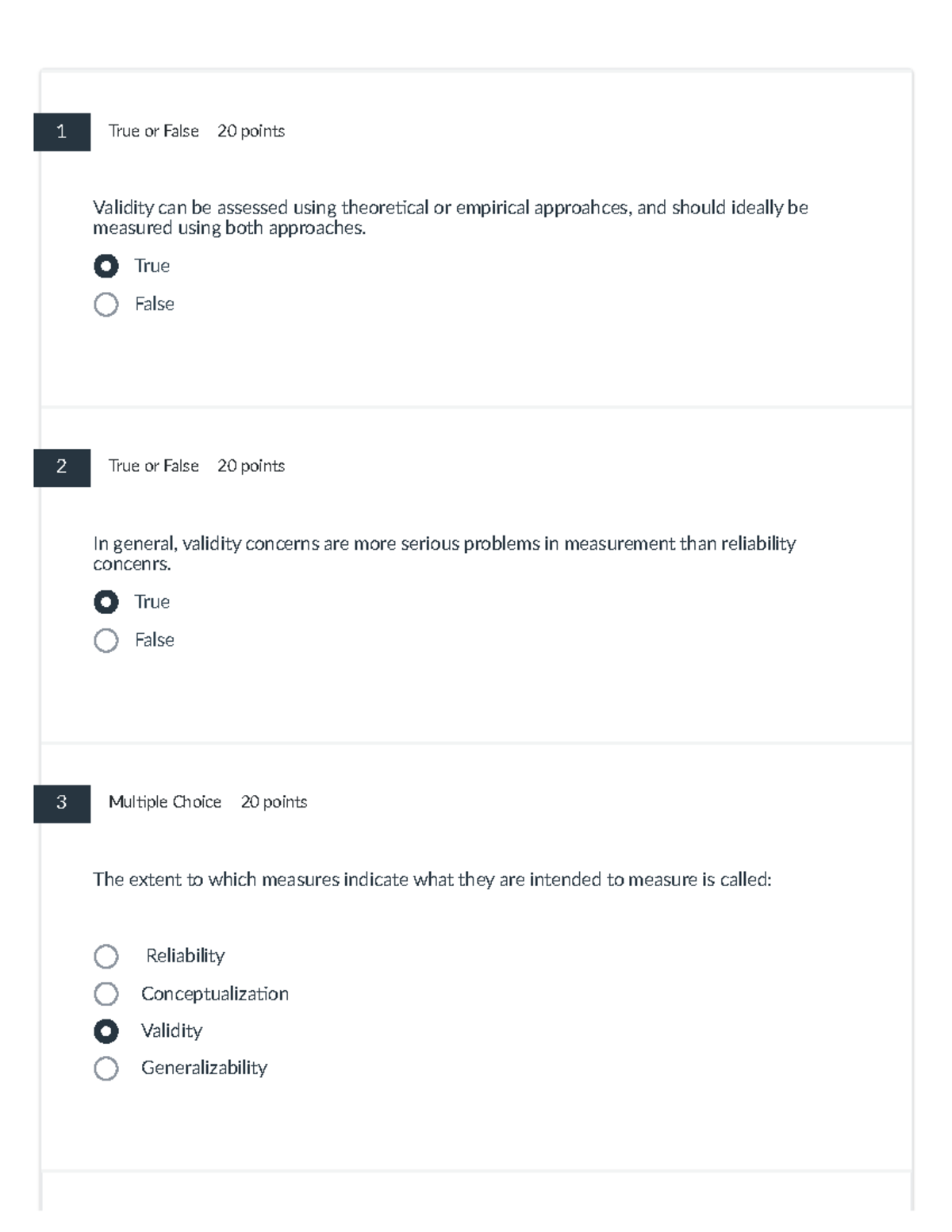 Quiz 4: Validity & Reliability Assessment Questions - Studocu