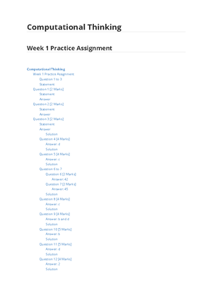 CT Week 8 GA - CT graded assignment week 8 - Week-8, Graded Solution Week-8, Graded Solution ...