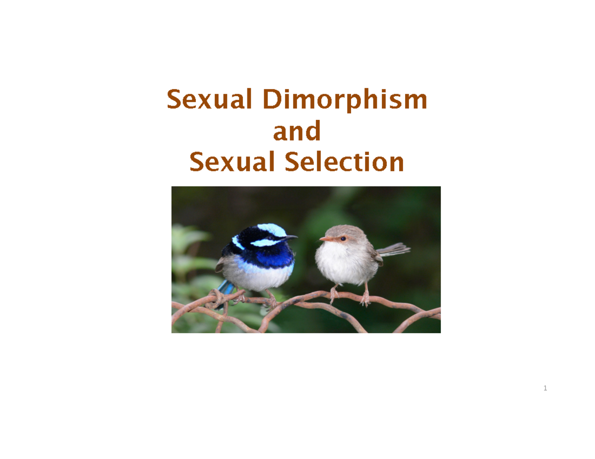 34 35p sexual dimorphism selection - Sexual Dimorphism and Sexual ...