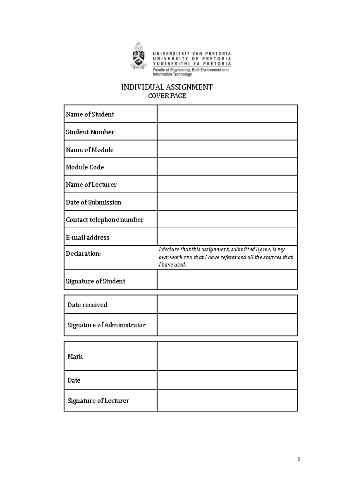 PUB 220 Individual Assignment Cover Page Template - Studocu