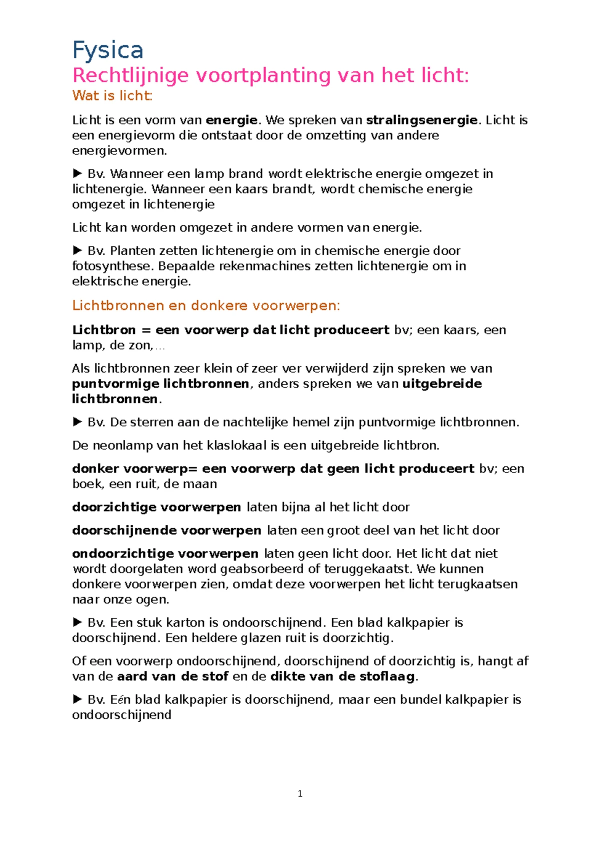 Fysica Optica: Lichtbreking en Lenzen - Hoofdstukken 3 en 4 - Studocu