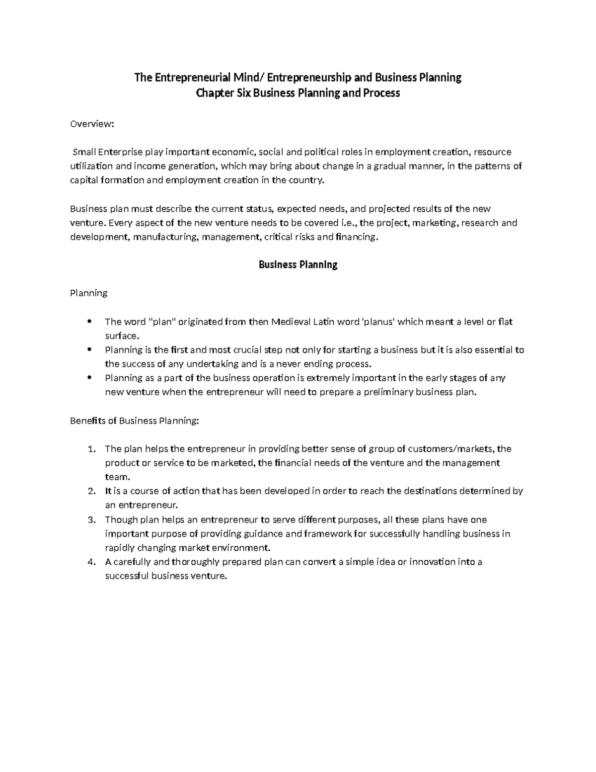 Entrepreneurship & Business Planning: The Entrepreneurial Mind (Chapter ...