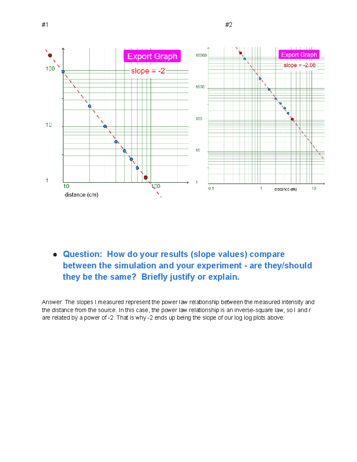 Lab 4 Radiation - #1 Question: How do your results (slope values ...