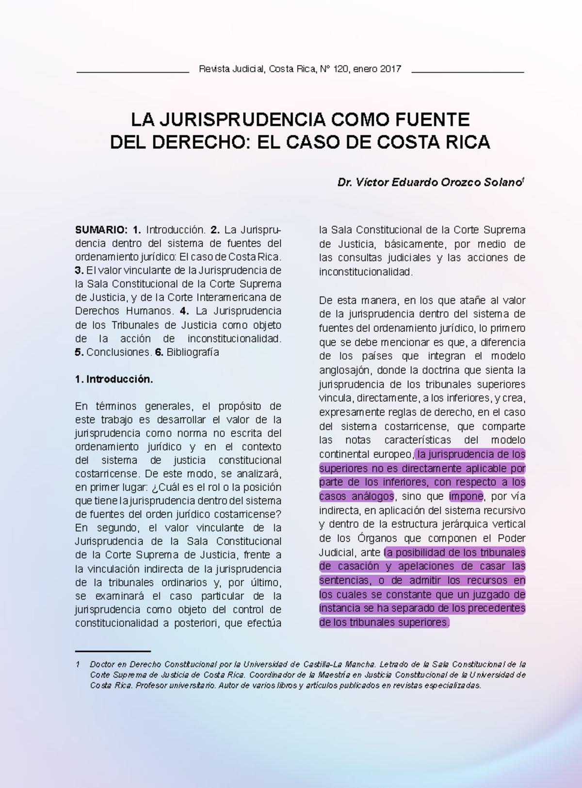 La Jurisprudencia como Fuente del Derecho en Costa Rica: Análisis y ...