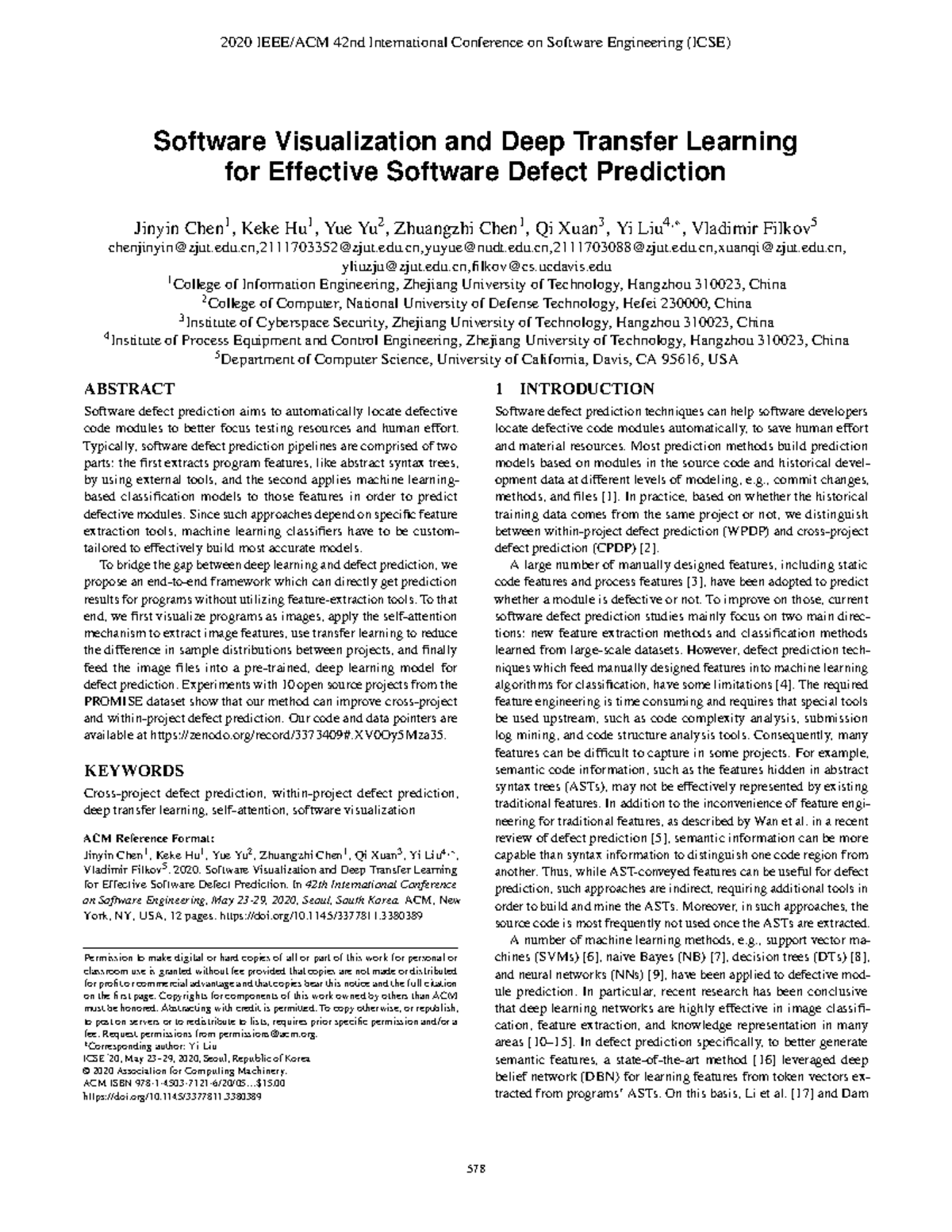 ICSE 2020: Software Visualization & Deep Transfer Learning for Defect ...