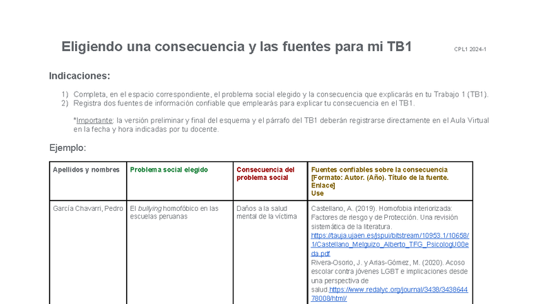 TB1 Ficha Individual: Problema Social, Consecuencia y Fuentes CPL1 ...
